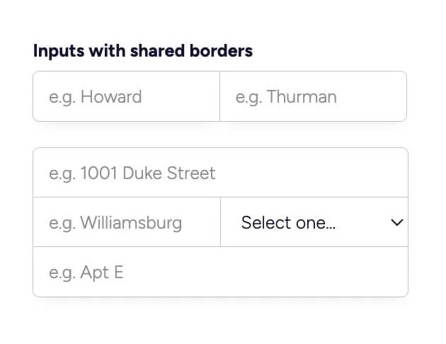 Input with Shared Borders | Free Webflow Component